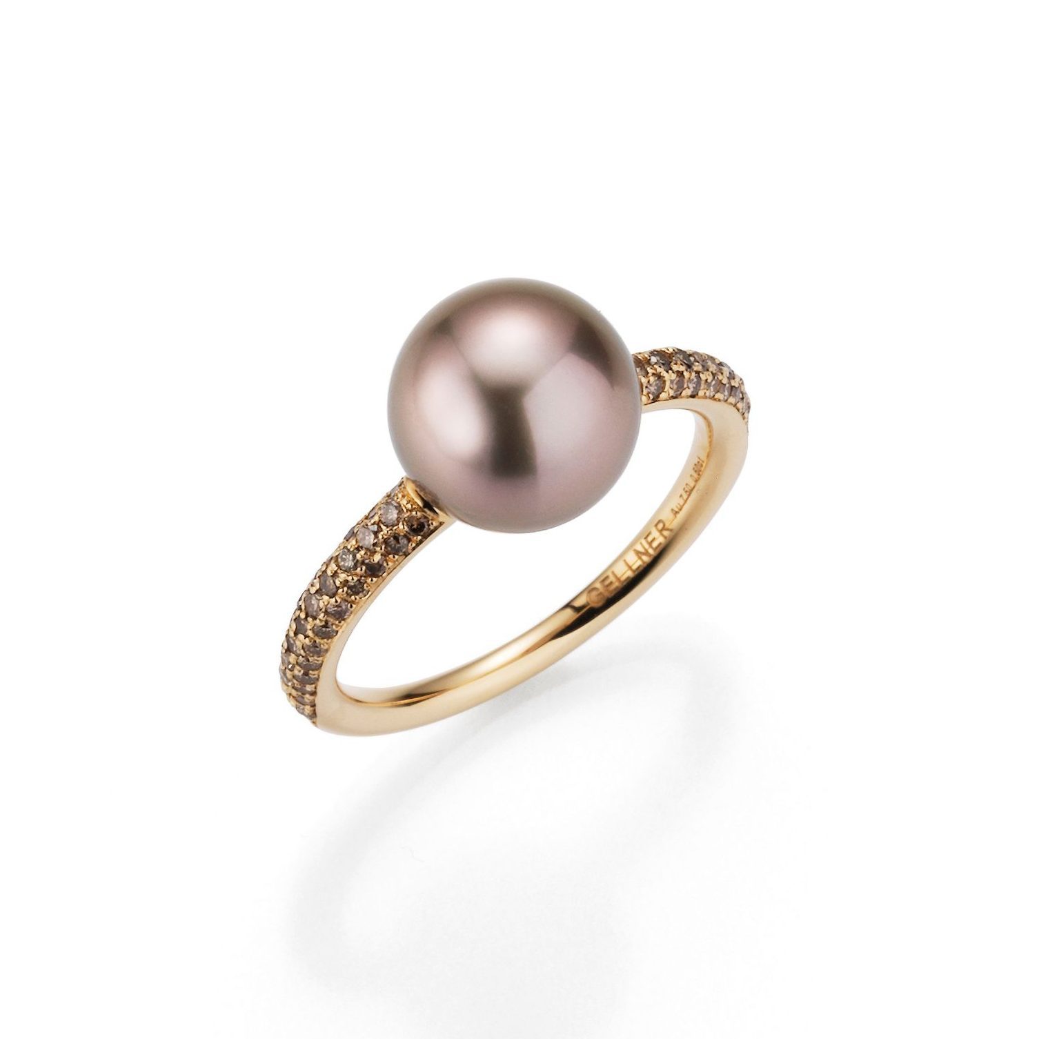 Gellner Tahitian pearl and brown diamond ring | Saunders & Pughe
