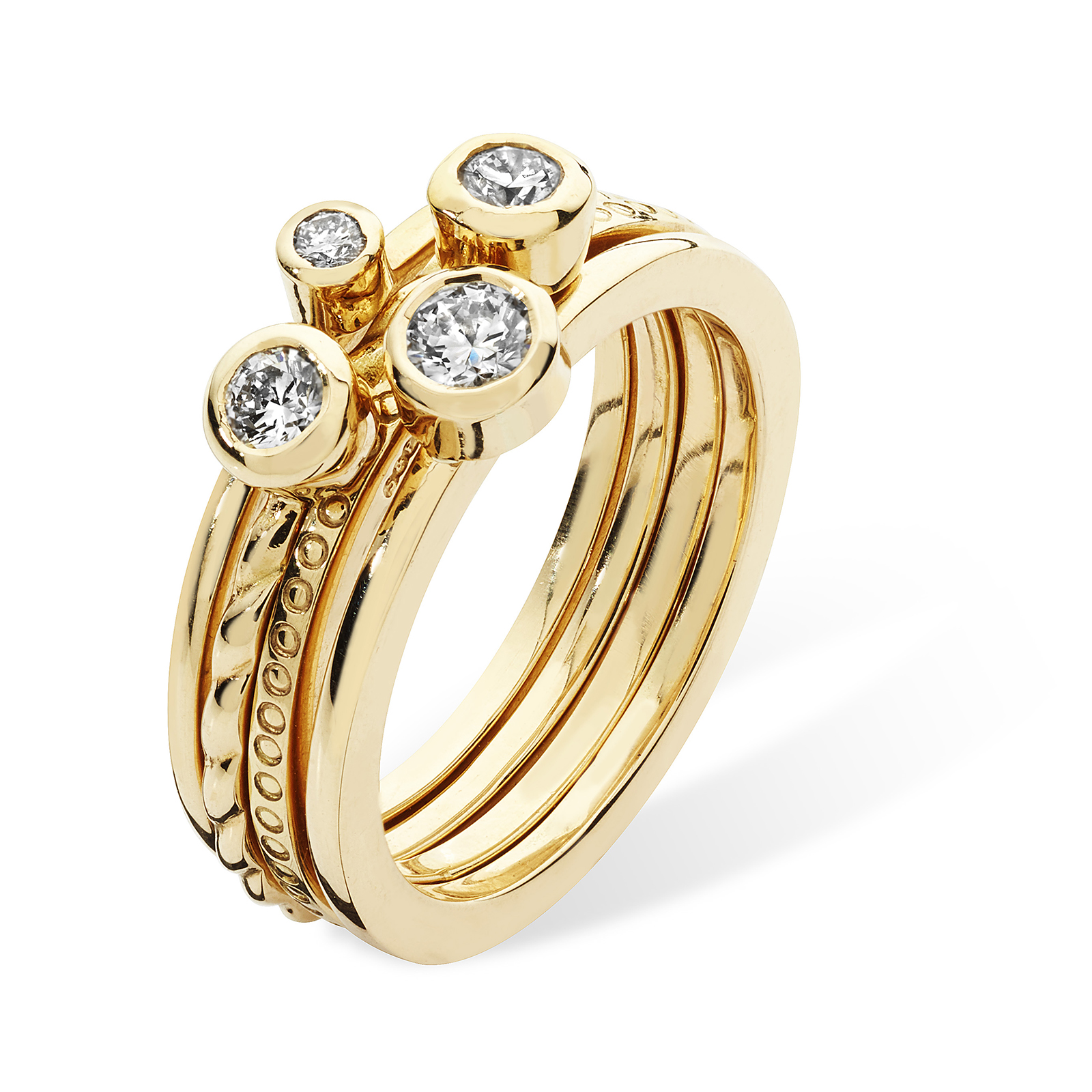 A set of diamond Orbit rings | Saunders & Pughe